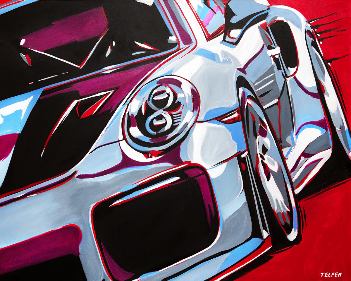 'Color Block Porsche', acrylic on gallery wrapped canvas, 48" H x 60 ...